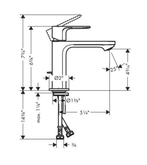 Hansgrohe Rebris E Single-Hole Faucet 110 with Pop-Up Drain - Saniterica